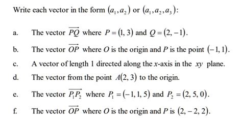 Solved Write Each Vector In The Form A A Or A Az The Vector Pq