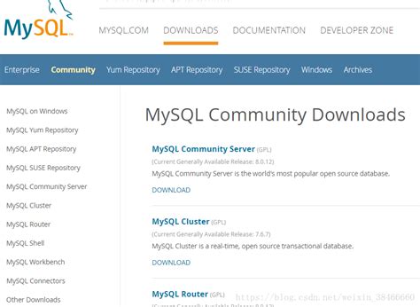 mysql 官网下载方法