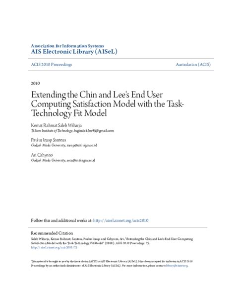 pdf extending the chin and lee s end user computing satisfaction model with the task