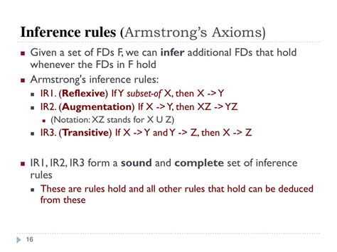 ppt functional dependency armstrong s axioms closure of fds closure of attribute x find
