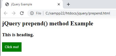 JQuery Prepend Method CodingTag