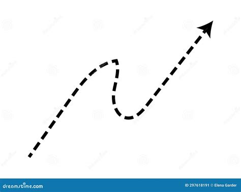 Dashed Arrow Set Vector Doodle Dot Line Stock Vector Illustration Of