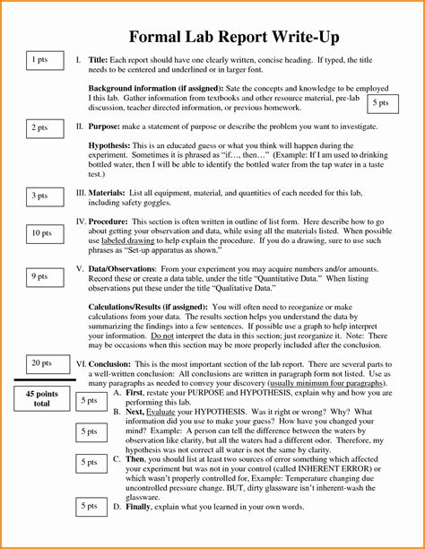 Formal Lab Report Template Inspirational 8 Formal Lab Report Chemistry