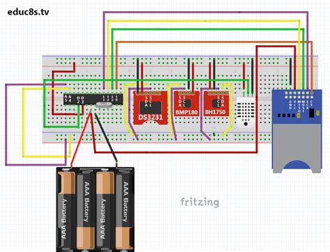 Arduino Project Advanced Datalogger With ATMEGA328 BMP180 DHT22
