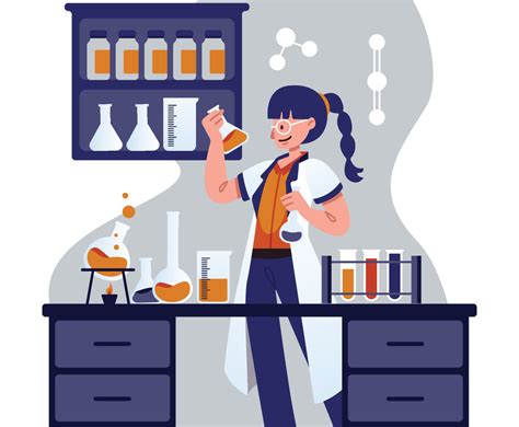 A Woman Scientist Check Her New Formula Vector Art Graphics