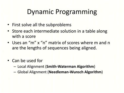 ppt dynamic programming for sequence alignment powerpoint presentation id 3922425