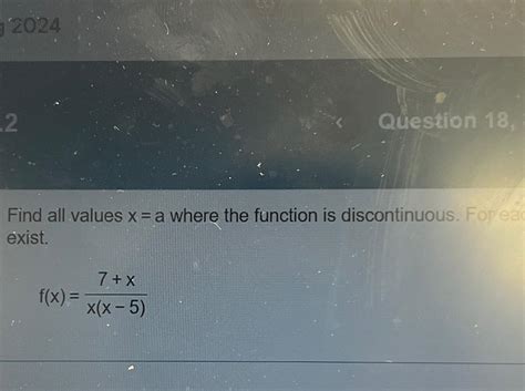 solved find all values x a where the function is