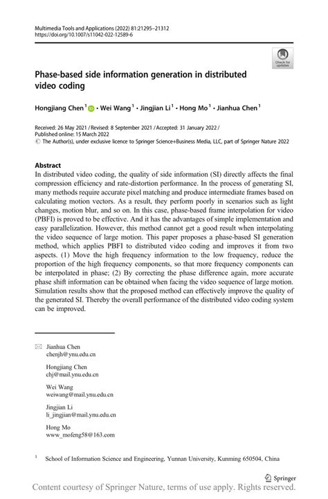 phase based side information generation in distributed video coding request pdf