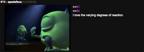 I Love The Varying Degrees Of Reaction Mike Wazowski Singing Know
