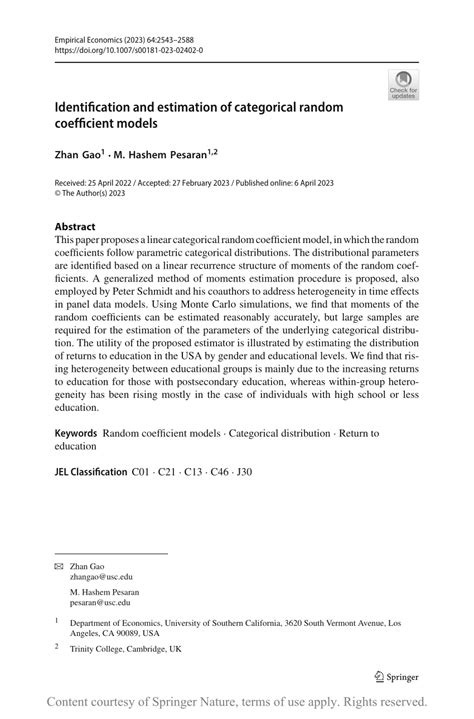 pdf identification and estimation of categorical random coefficient models