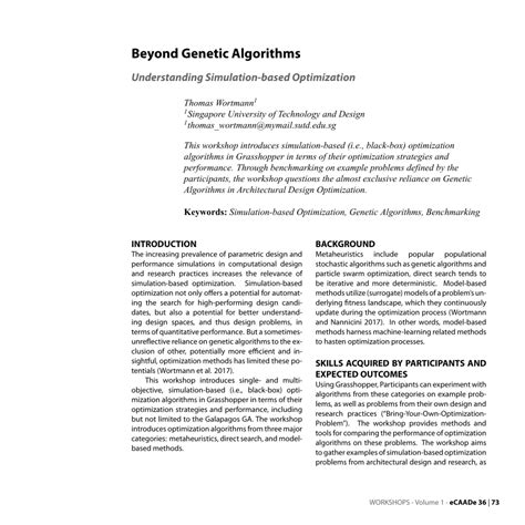 pdf beyond genetic algorithms understanding simulation based optimization
