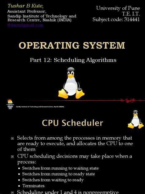 part 12 scheduling algorithms pdf scheduling computing operating system technology