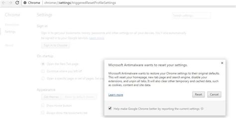 Chrome Error In Selenium Microsoft Wants To Reset Your Settings