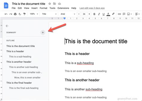 How To Use The Document Outline In Google Docs