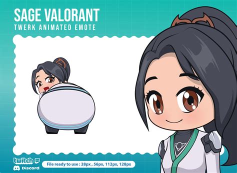 Sage Valorant twerk animiertes Emote für Discord Booty Emote Etsy de