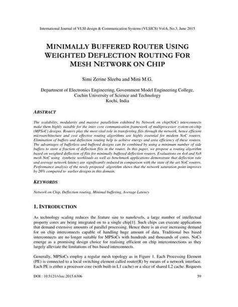 minimally buffered router using weighted deflection routing pdf