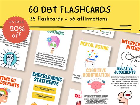 60 DBT Flashcards Coping Skills DBT Affirmations Dbt Etsy UK