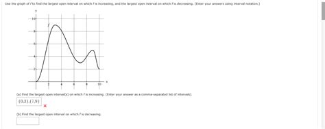 solved use the graph off to find the largest open interval