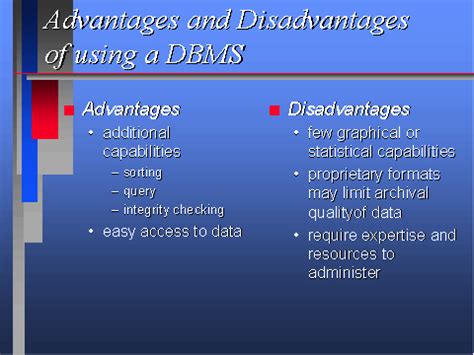 Advantages And Disadvantages Of Using A DBMS
