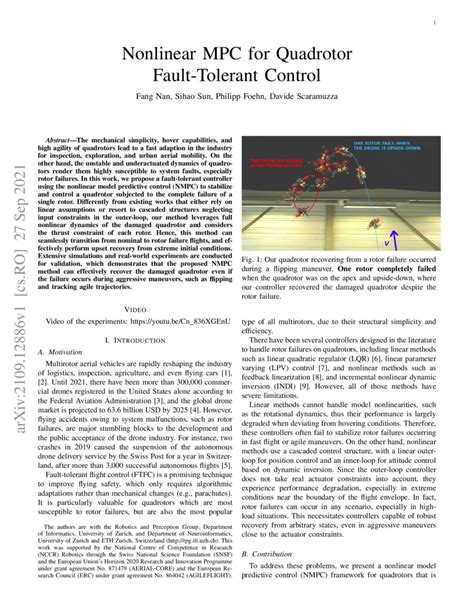 nonlinear mpc for quadrotor fault tolerant control deepai