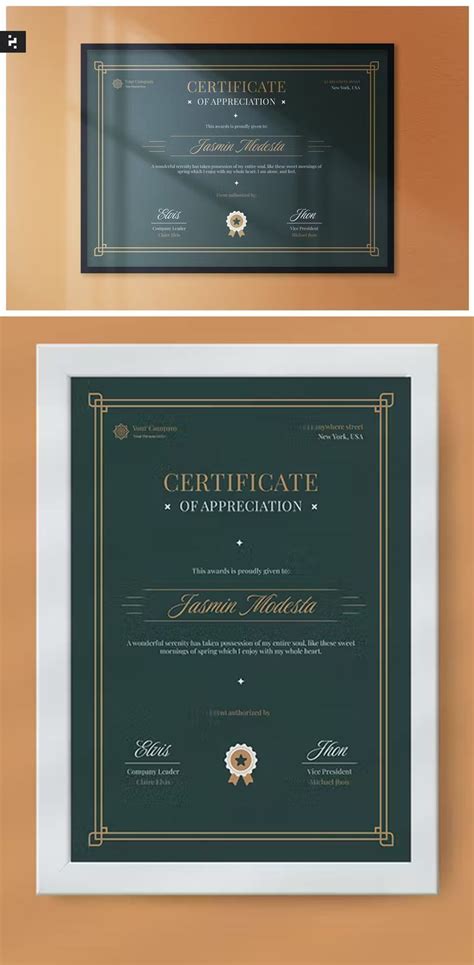 Formal Business Certificate Template AI EPS PSD In 2022 Certificate