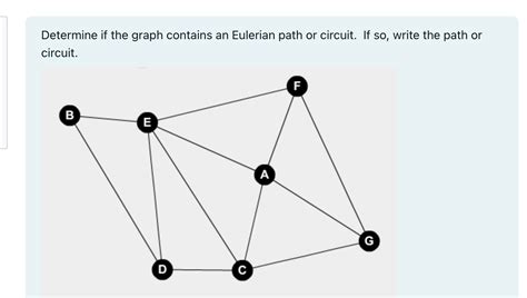 solved determine if the graph contains an eulerian path or