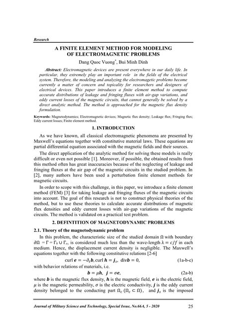 a finite element method for modeling of electromagnetic problems