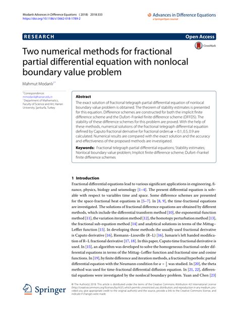 pdf two numerical methods for fractional partial differential equation with nonlocal boundary