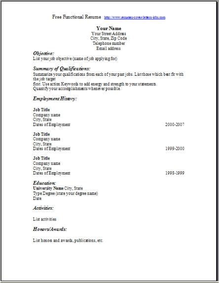 Cv Template Indeed CvTemplate Indeed Template Functional Resume