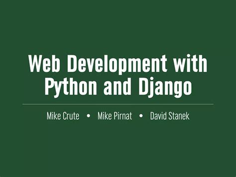 web development with python and django ppt