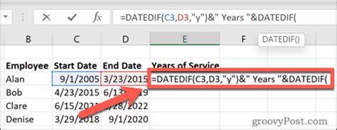 How To Calculate Years Of Service In Excel