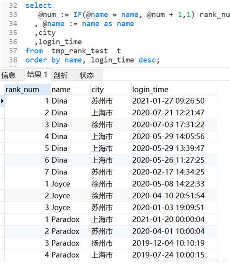 mysql 实现开窗函数【row number over partition by xxx 】小示例 mysql的rownumberover partition函数 csdn博客