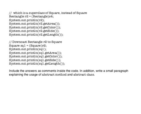 solved homework 03 the subclasses circle and rectangle shall
