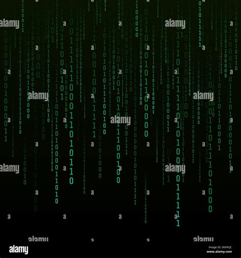 Binary Matrix Background Digital Data Stream In Matrix Style One And
