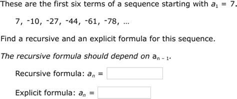 explicit formula worksheet