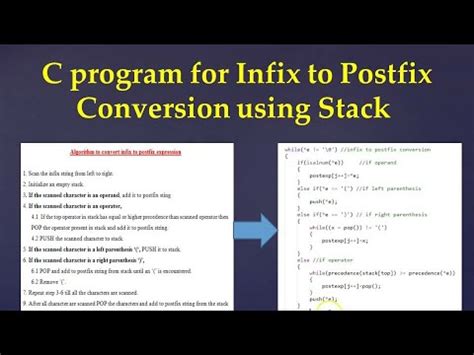 C Program For Infix To Postfix Conversion Using Stack Stack YouTube