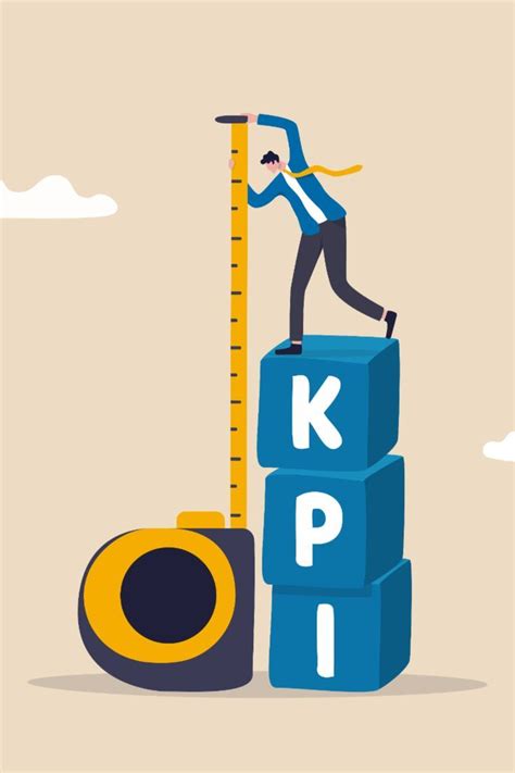 Kpi Key Performance Indicator Measurement Evaluate Stock Vector