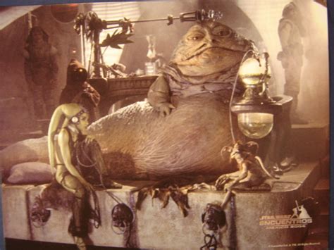 Sw Encuentros 2004 Logo Autograph Photo Oola Sitting By Jabba The Hutt Star Wars Collectors
