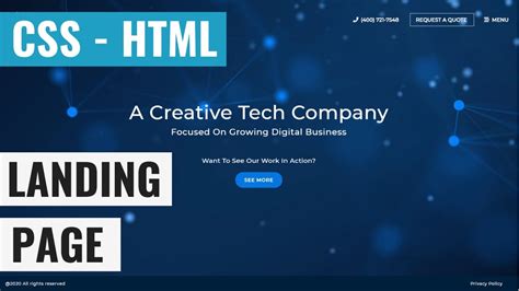 how to create a landing page using html and css