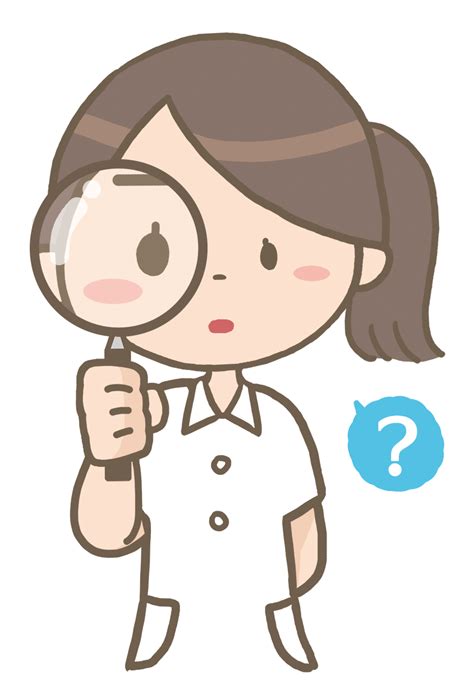 虫眼鏡を持った看護師のイラスト🎨【フリー素材】｜看護roo カンゴルー