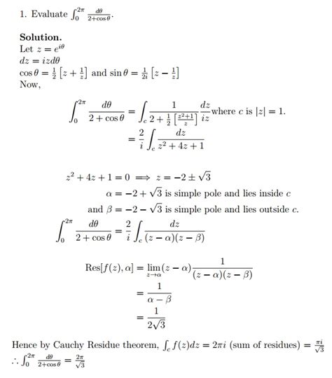 solved problems on complex integration