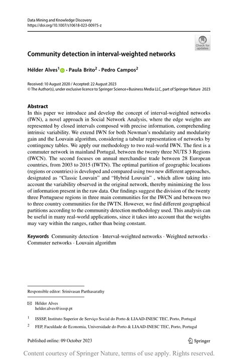 community detection in interval weighted networks