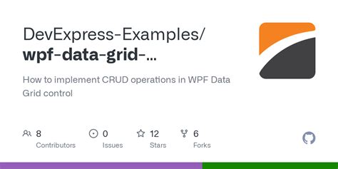 GitHub DevExpress Examples Wpf Data Grid Implement Crud Operations