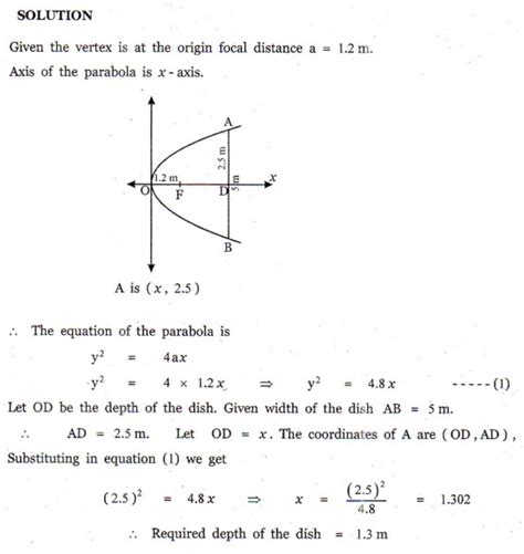 Exercise Real Life Applications Of Conics Problem Questions With
