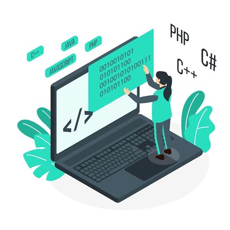 premium vector javascript frameworks concept illustration