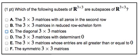 solved which of the following subsets of r 3times3 are