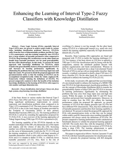 pdf enhancing the learning of interval type 2 fuzzy classifiers with knowledge distillation