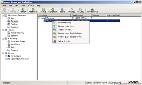 Veeam Backup And Replication Virtual Machine Restore