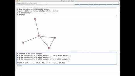weighted graphs in sage edge list method youtube