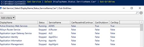 using out gridview to view and select table data in powershell windows os hub